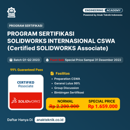 Program Sertifikasi Internasional CSWA (Certified SOLIDWORKS Associate)